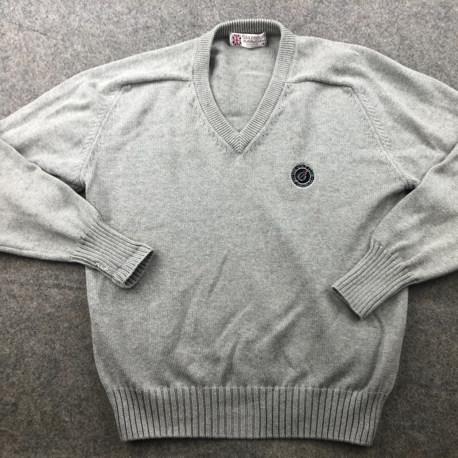 Vintage Slazenger Sweater Mens XL Gray Golf Club Of Georgia Embroidered ...