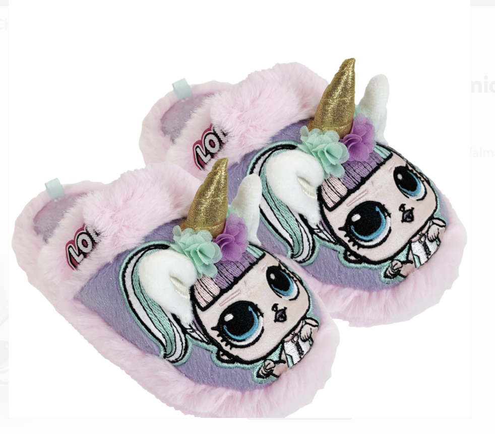 LOL Unicorn Glitter Slippers NWT Girls Size 11/12 13/1 2/3 4/5 Pink ...