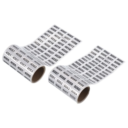 4001 to 5000, 5001 to 6000 Consecutive Number Stickers Label Numbers ...
