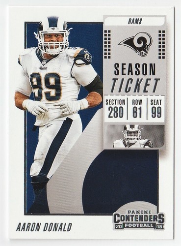 2018 Panini Contenders #47 Aaron Donald Los Angeles Rams Football Card ...