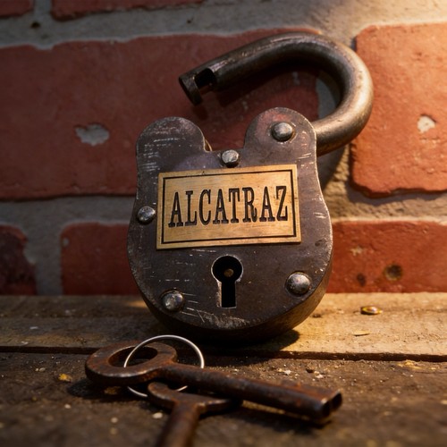 Large Vintage Style Alcatraz Prison Working Padlock...FREE SHIPPING! | eBay