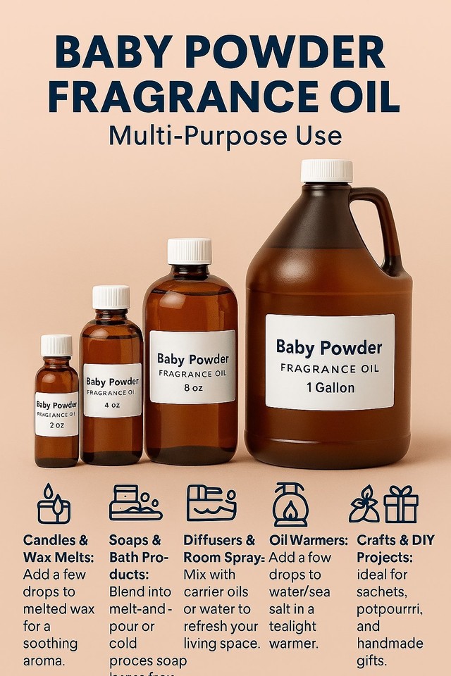 Baby Powder Fragrance Oil Multi‑Use Home & Craft for Candles, Soaps ...