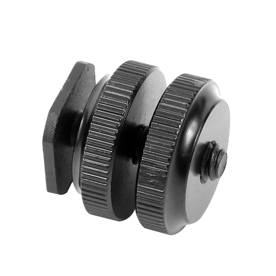 Reinforced Hot Shoe 1/4" Screw Head Adapter With Double Nut For DSLR ...