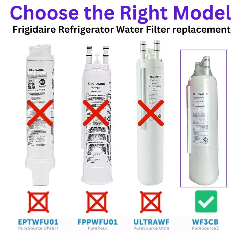 3 PACK New Frigdaire WF3CB PureSource 3 Refrigerator Water Filter New ...