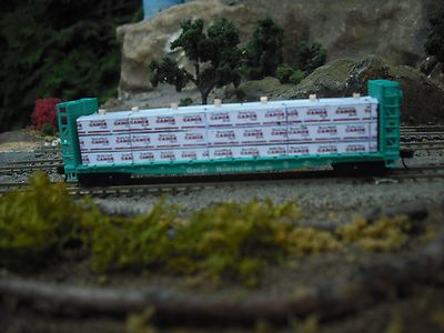 N Scale Load for 47 ft Bulkhead Flat Car 2 for 1 Canoe | eBay