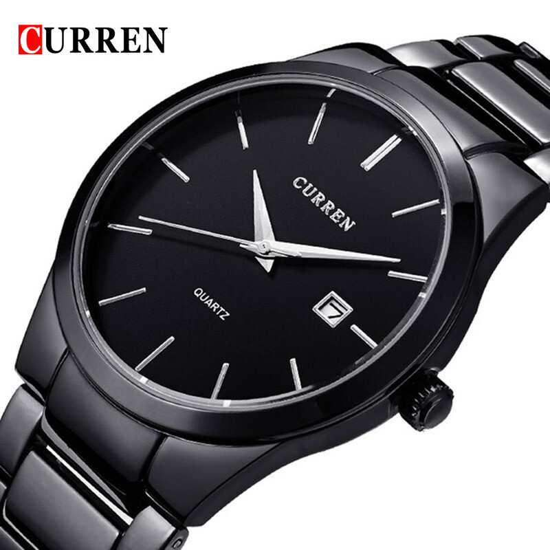 CURREN Men Quartz Watch Casual Male Steel Watches Man Analog Calendar ...