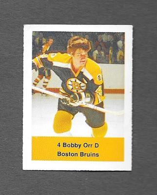 STRONG EX+/- 1974 NHL ACTION STAMP BOBBY ORR #4 BRUINS HOCKEY VINTAGE ...