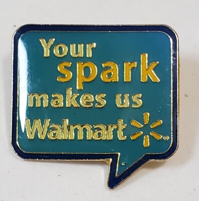 Rare Walmart Lapel Pin 2011 Spark Wal-mart Pinback Blue Yellow Wal Mart ...