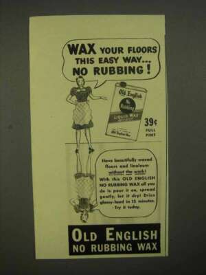 1941 Old English Wax Ad - Wax Floors This Easy Way | eBay