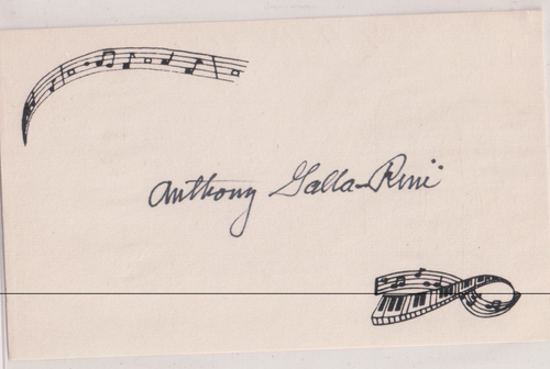 Autographed 3x5 Card Anthony Galla-Rini accordionist, arranger ...