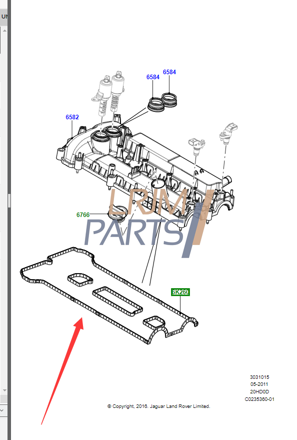 For Land Rover Evoque LR2 Discovery Sport 2.0L VALVE COVER GASKET ...