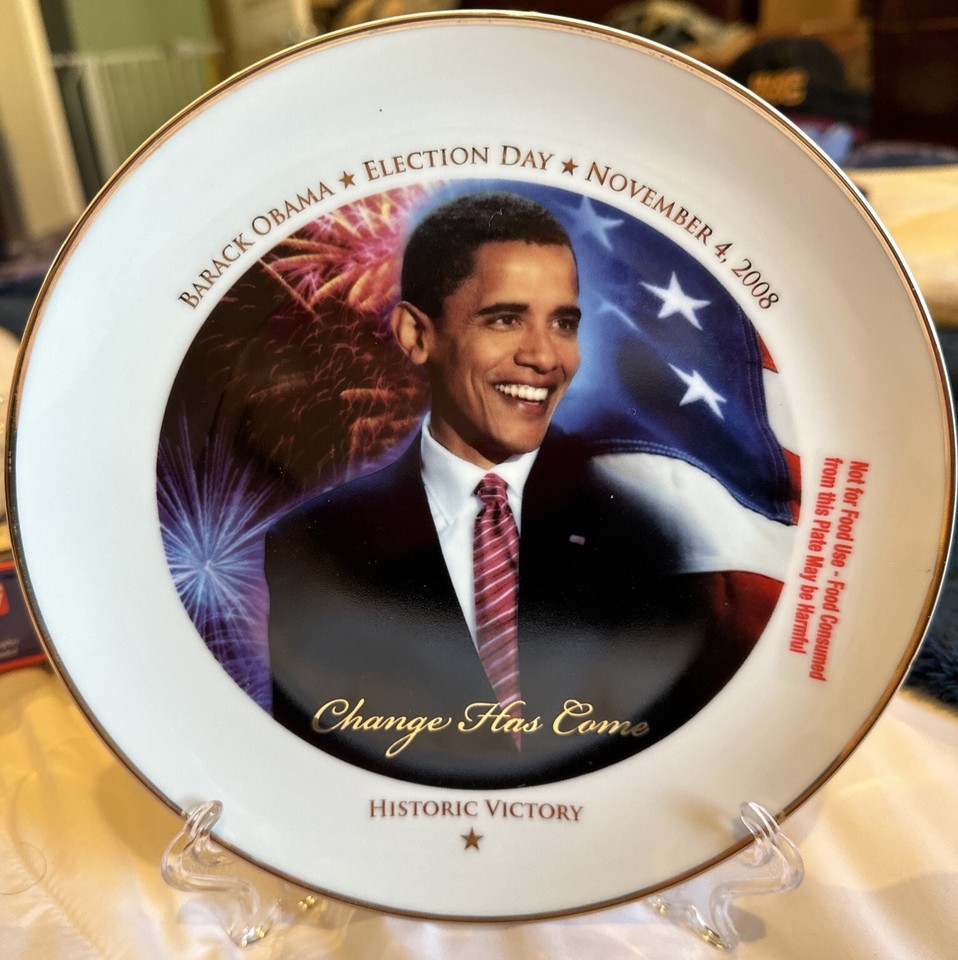 President Barack Obama Historic 2008 Victory Collectible Plate with COA ...