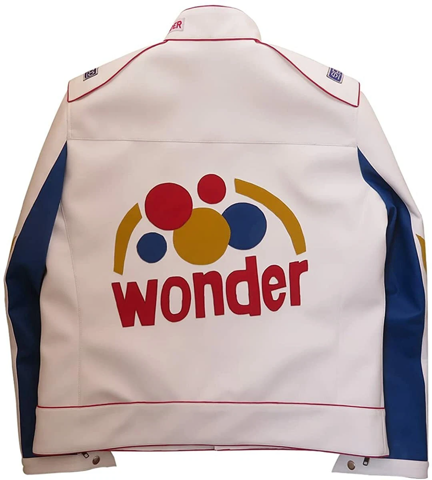 Ricky Bobby Wonder Bread Jacket Men’s Faux Leather Racing Movie Costume ...