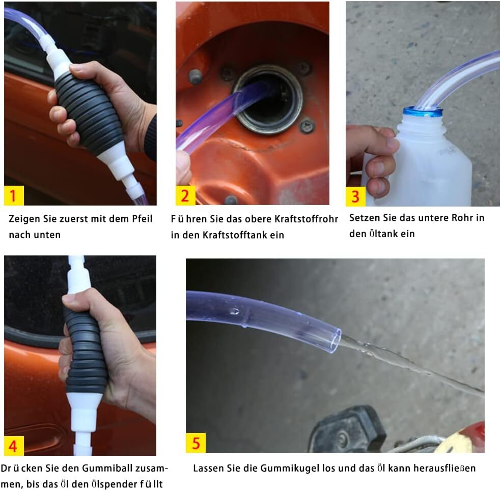 Fuel Suction Transfer Syphon Pump Siphon Hand Car Vehicle Petrol Diesel ...