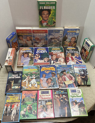 Walt Disney Retro Vintage Live Action HUGE 23 VHS Movie Lot Family Kids ...