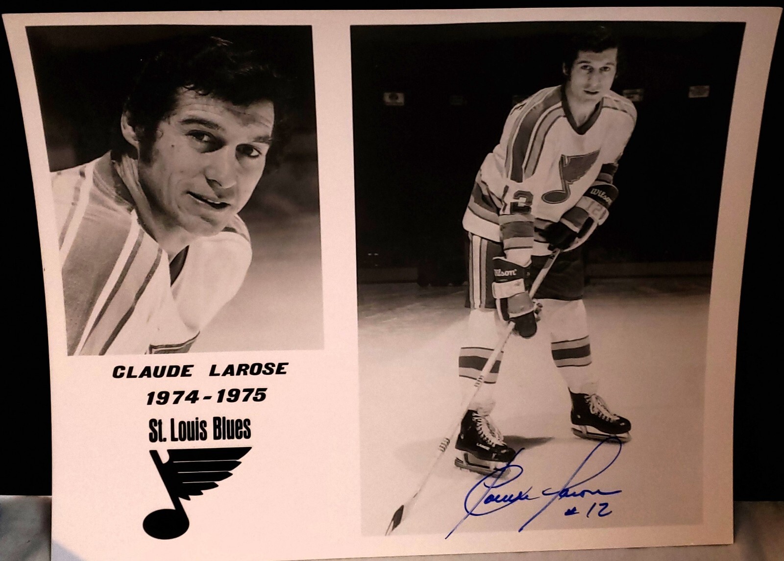 Claude Larose signed photo 8x10 St Louis Blues | eBay