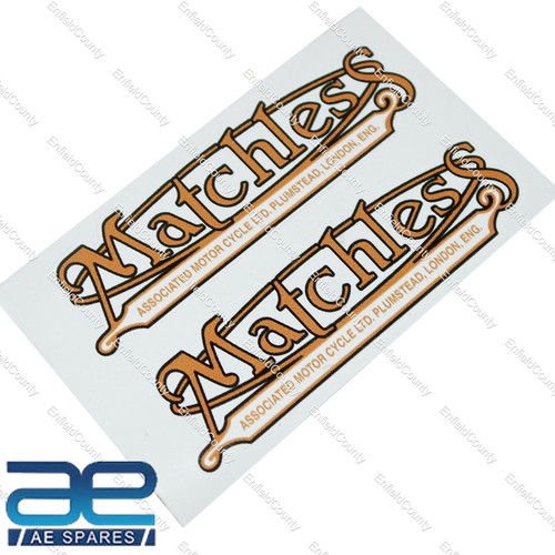 For Matchless Motorbike Gold Decal Sticker Size 105mm X 65mm 2 Unit S2u ...