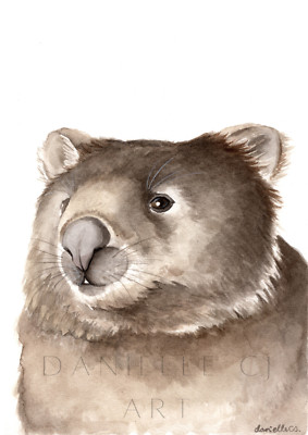 Original A5 Wombat Watercolour Painting - Australian animal art | eBay ...