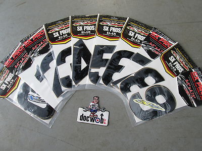 Motocross Enduro N-Style sx pro 6.5" heavy duty numbers 3pack black or ...
