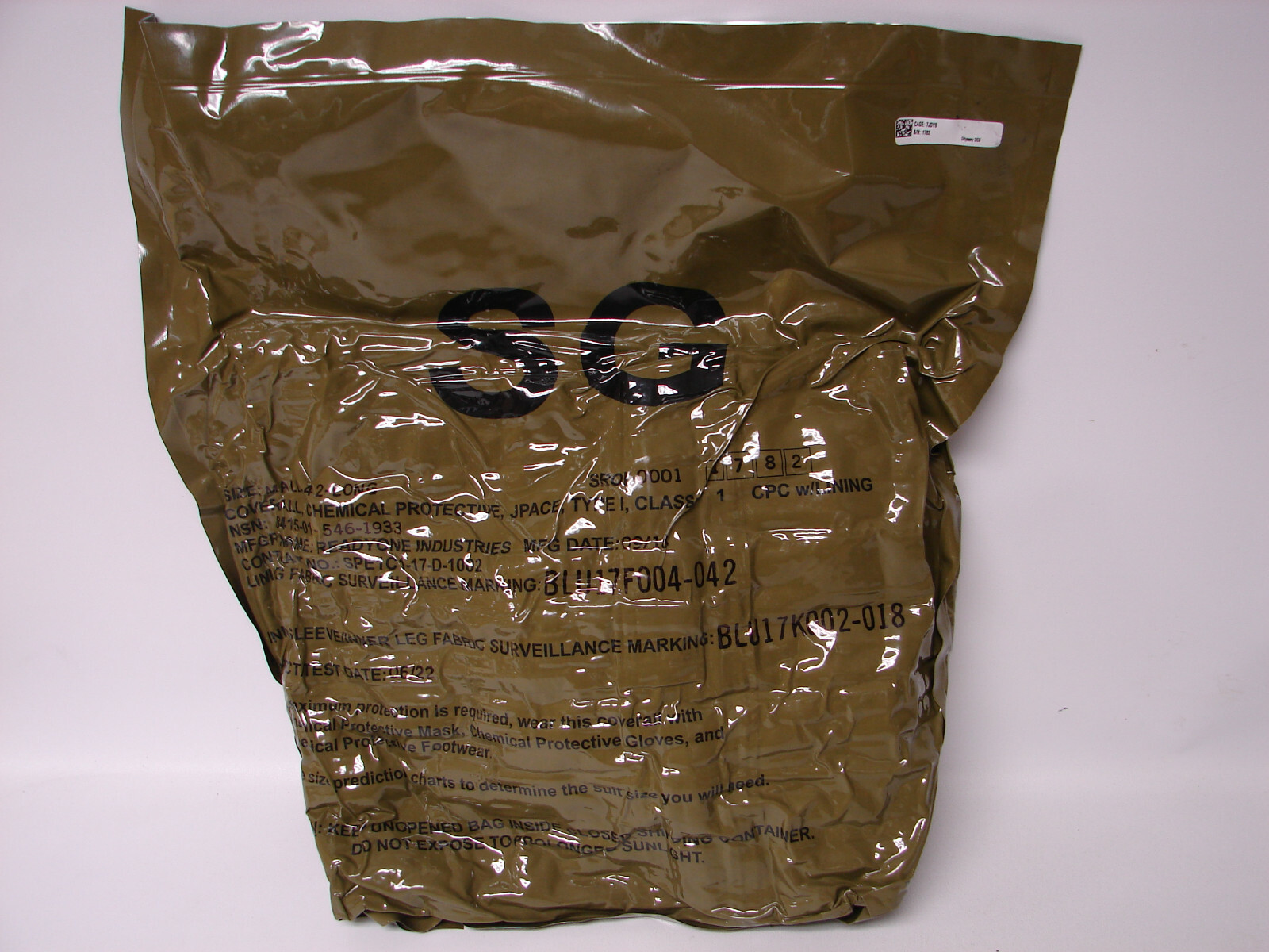 New Military Coverall Chemical Protective Suite, JPACE, Type 1, Flame ...