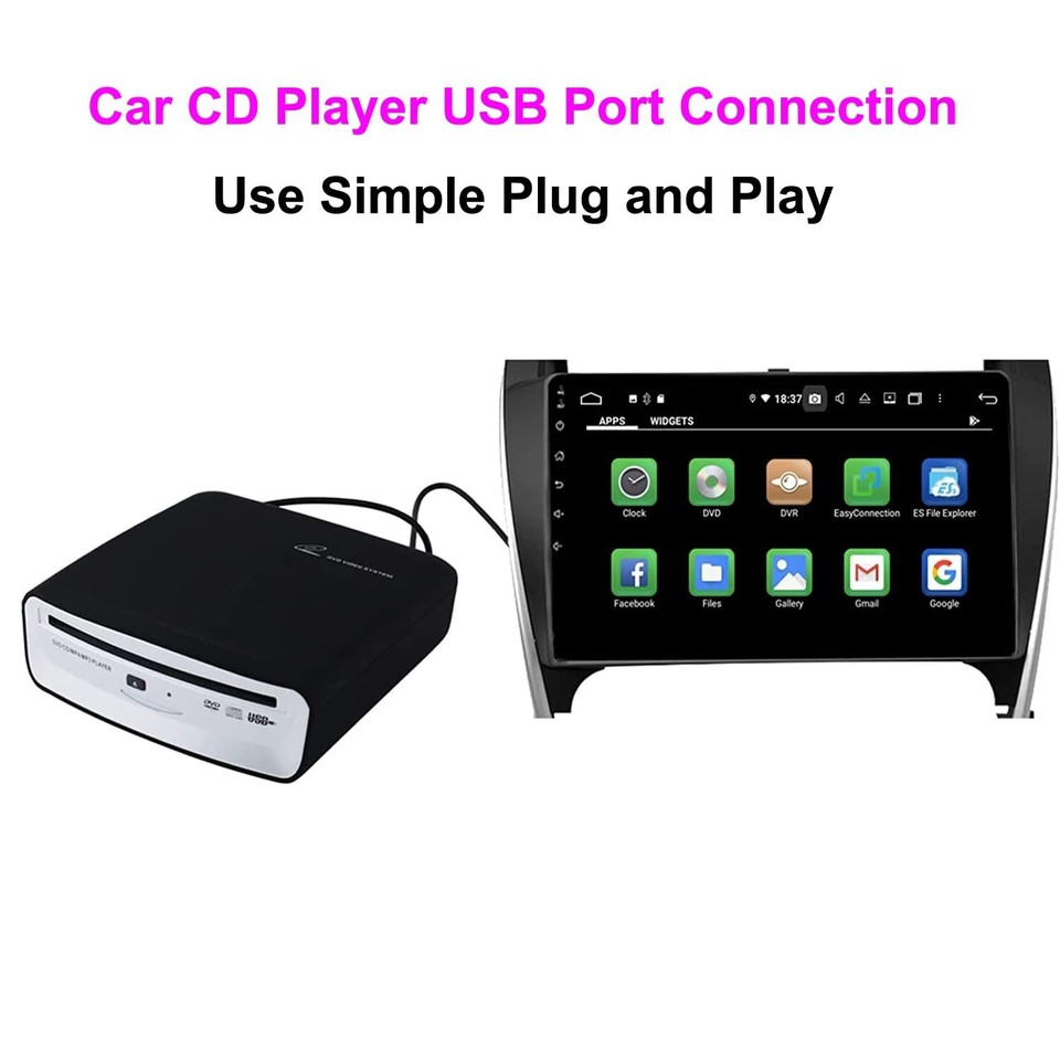Universal External Car CD Player USB Android Navigation Plug Play Audio ...