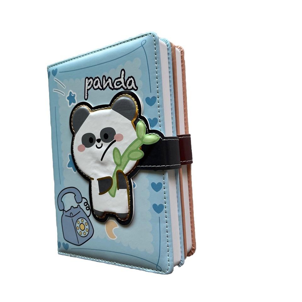 Journal Notebook Panda & Bear Honey with magnetic closures Ruled Pages ...