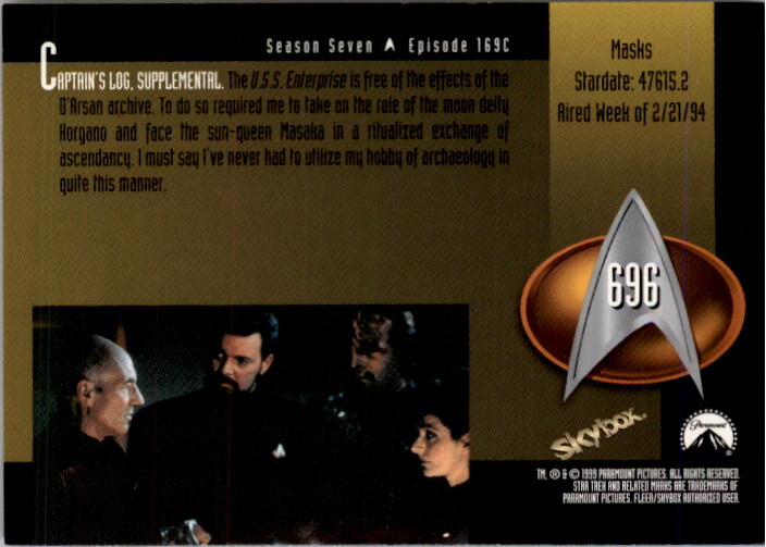 1994-99 Star Trek The Next Generation Episode Collection #696 Masks | eBay