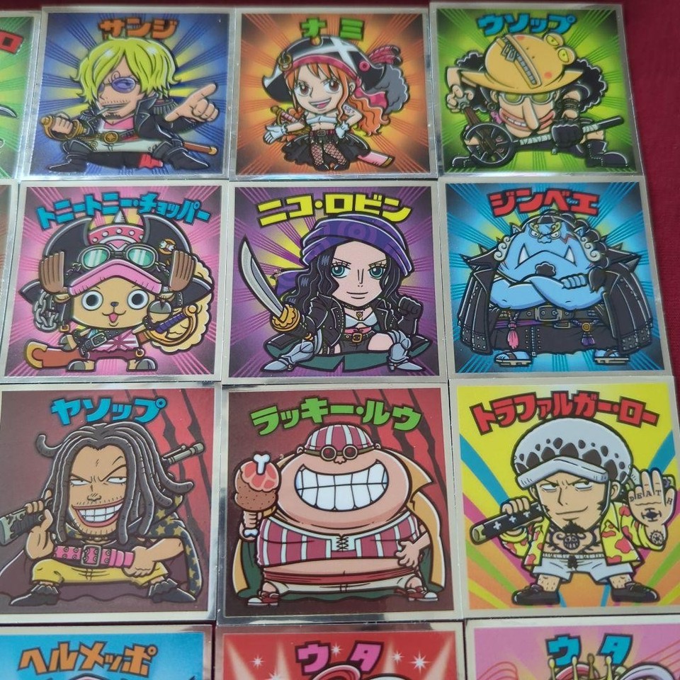 Bikkuriman Sticker One Piece Man RED Complete 25 Stickers + 2 Empty Ba ...