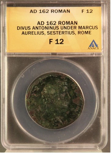 Divus Antoninus under Marcus Aurelius sestertius Rome ANACS F12 | eBay