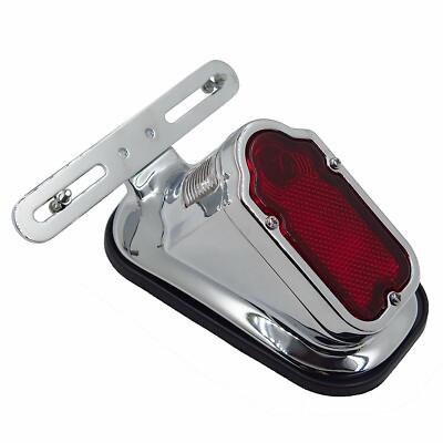12V Motorcycle Metal Chrome Red Tombstone Brake Tail Light For Harley ...
