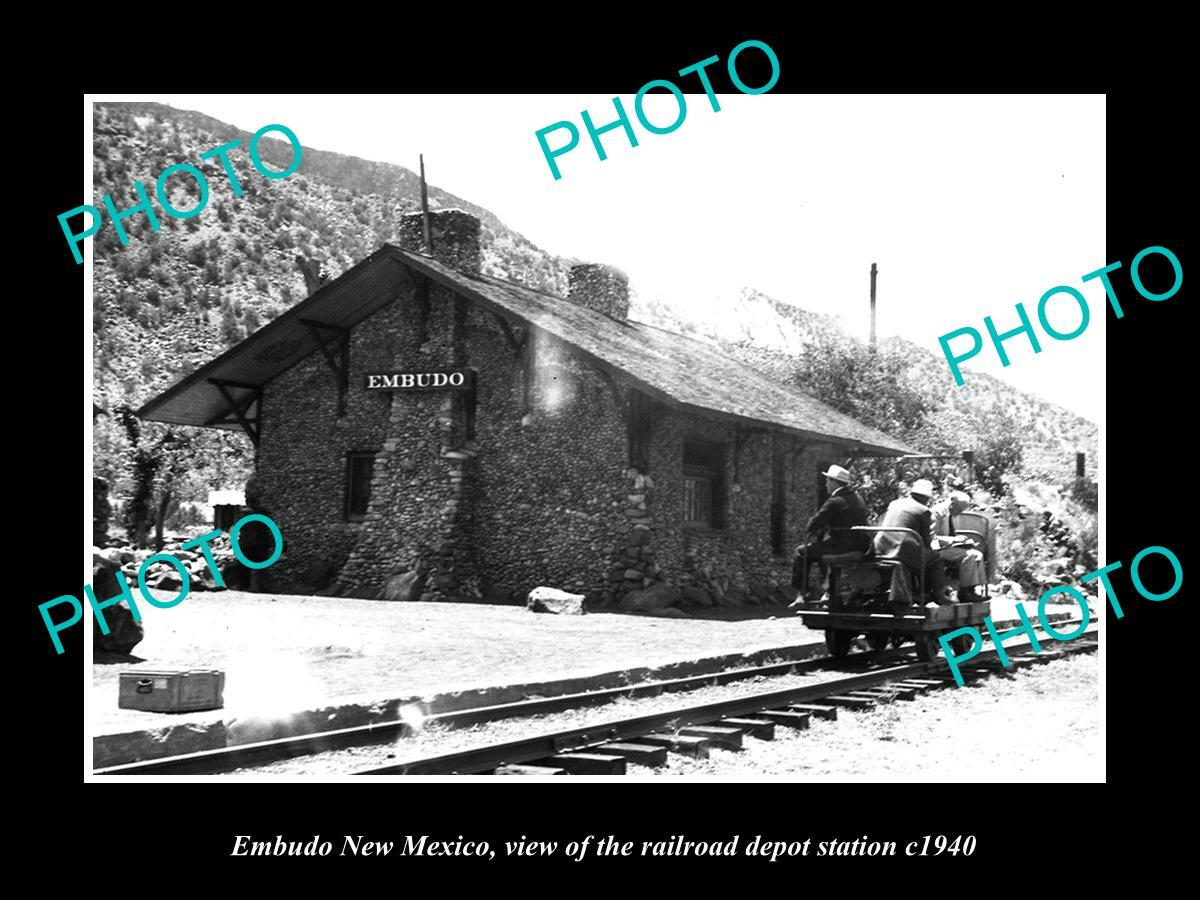 OLD 8x6 HISTORIC PHOTO OF EMBUDO NEW MEXICO THE RAILROAD DEPOT STATION ...
