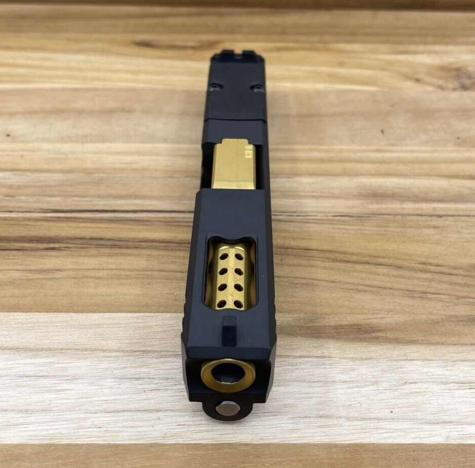 Glock 19 19x Complete Slide gen 5 RMR Sights Lightning CUT Gold PORTED ...