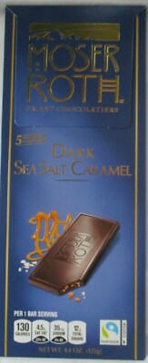 MOSER ROTH PREMIUM CHOCOLATE DARK SEA SALT CARAMEL 5 BAR 4.4-OZ PACK | eBay