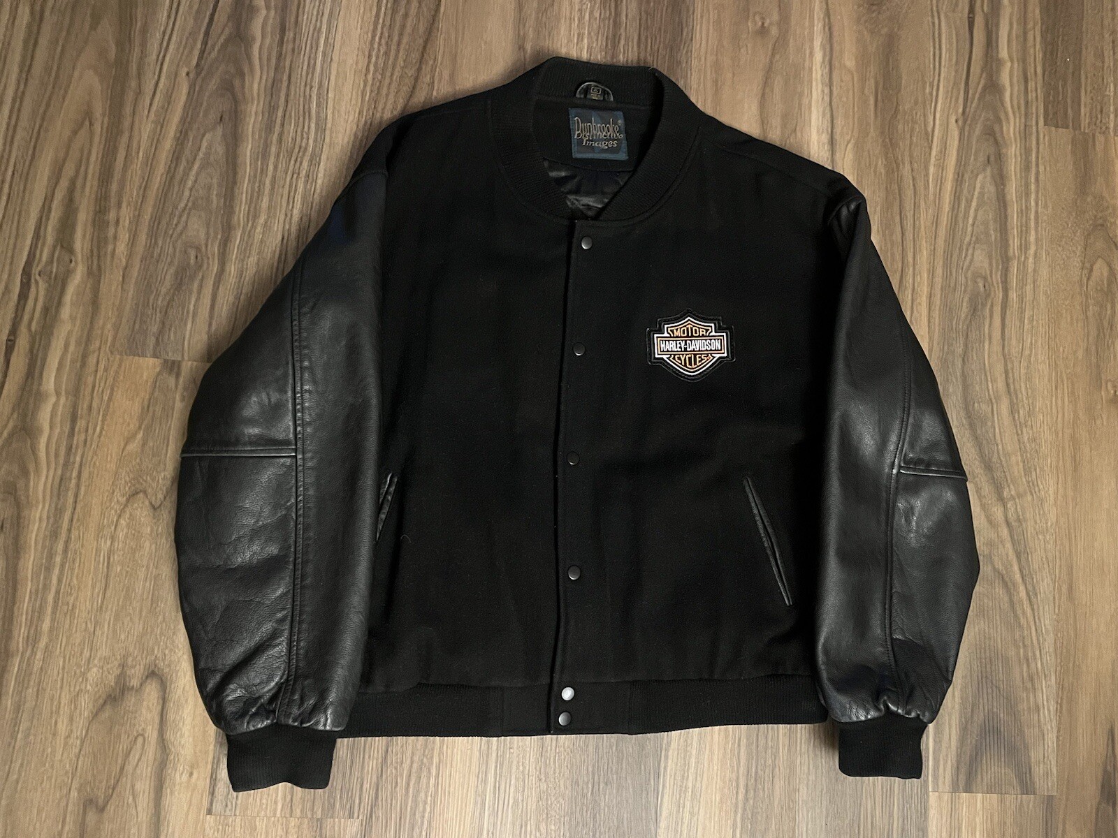 Vintage Harley Davidson Leather Varsity Jacket XL Ind… - Gem