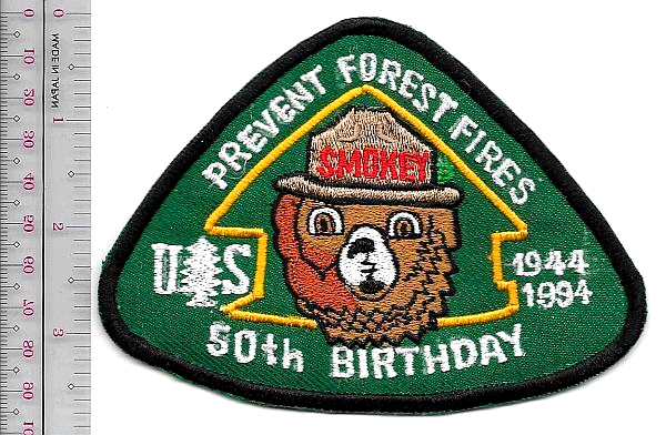 Smokey the Bear US forest Service USFS 50th Anniversary Patch ''Prevent ...