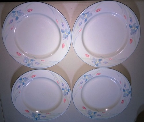 EXCEL FRESH FLOWERS Dinnerware: 6 Bread/Dessert Plates Beautiful Iris ...