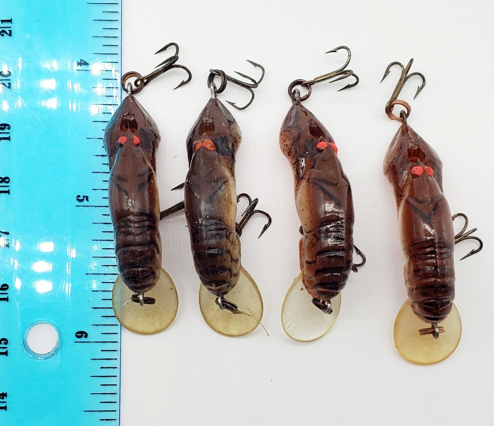 8 Vintage (1980's) Rebel Crawfish Fishing Lures, 3 Styles, 3 Include ...