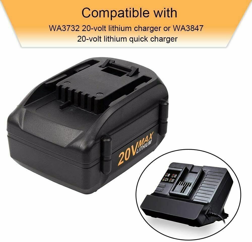 New 8.0Ah For WORX 20V MAX Extend Lithium-ion Battery WA3520 WA3525 ...