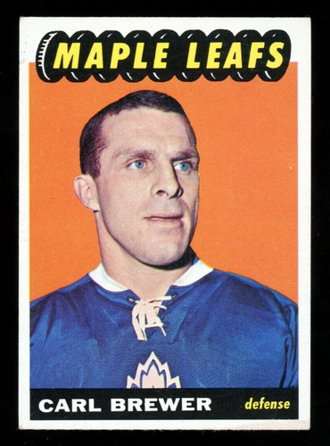 1965-66 TOPPS NHL HOCKEY #78 CARL BREWER EX+ TORONTO MAPLE LEAFS Card ...