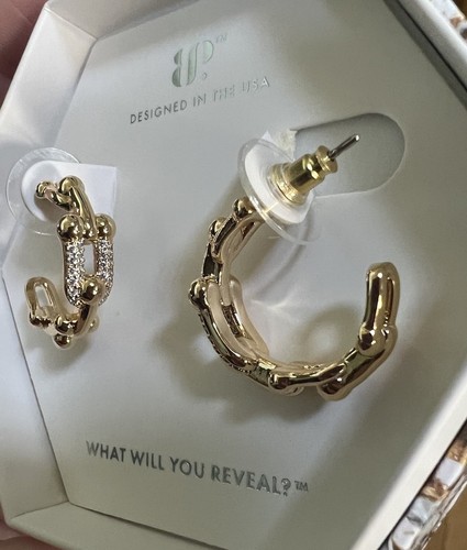 Bomb Party April 2025 Hoop Earrings Soulful diva Gold Diamond Cz | eBay