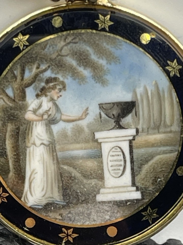 Antique Victorian 14k Gold Hand Painted Mourning Portrait Monument ...