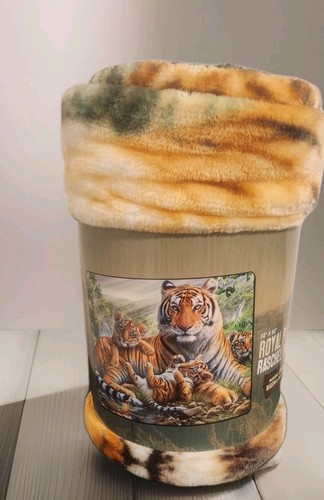 Royal Plush Raschel Throw Tiger 50"X 60" Plush Soft Warm Durable ...