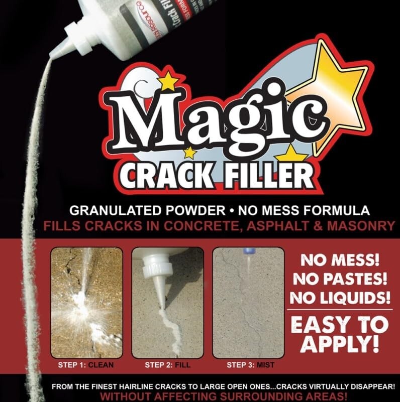 Magic Crack Filler 2LB Concrete Grey, for Filling in Concrete Cracks on ...