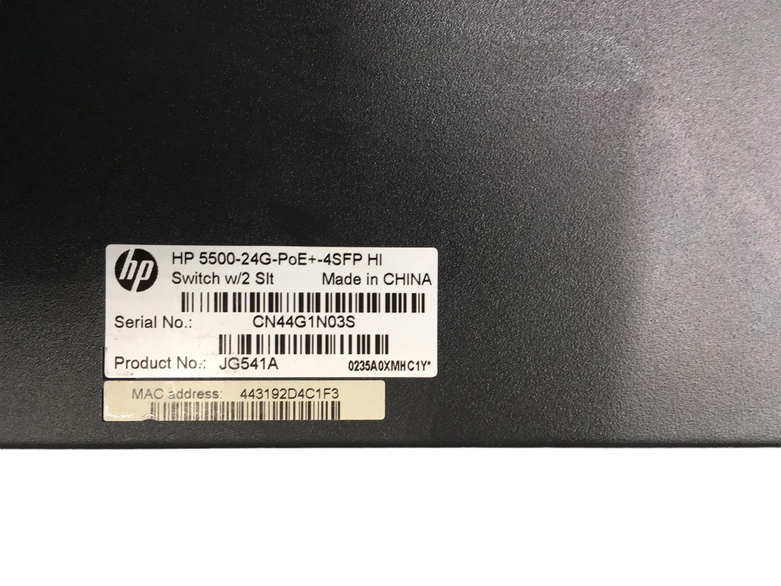 HP 5500 Series Switch JG541A 5500-24G-PoE+-4SFP HI Switch FOR PARTS ...
