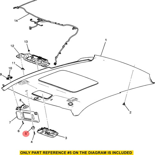 For GM 15824912 Buick Cadillac ATS LaCrosse Interior-Roof-Sunvisor ...