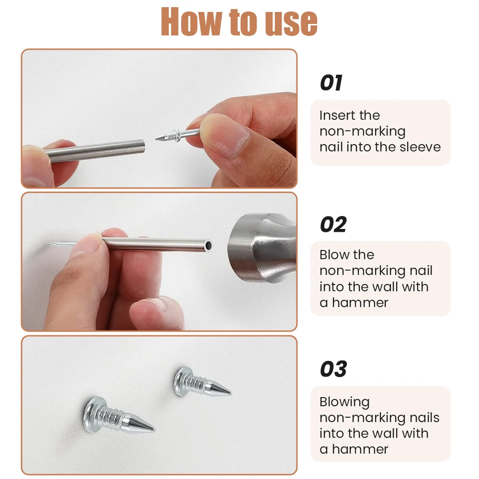 300Pcs Double-Head Skirting Thread Seamless Nail Skirting Board Line ...