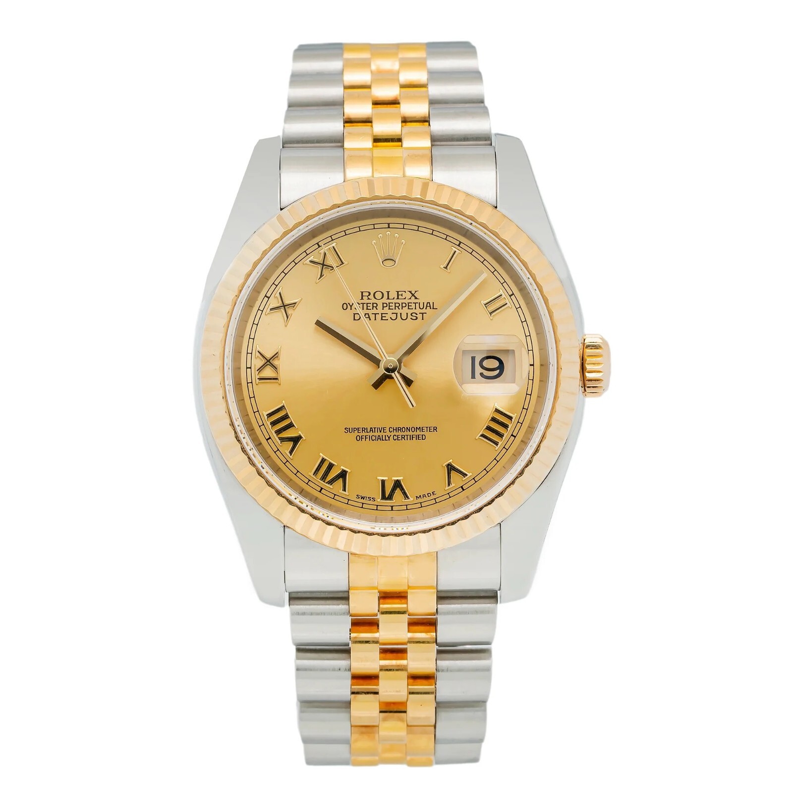 Rolex Datejust 36mm Champagne Dial Two-Tone Yellow Ju… - Gem