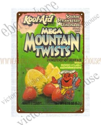 Kool-Aid mega mountain twists metal tin sign reproduction retro wall ...