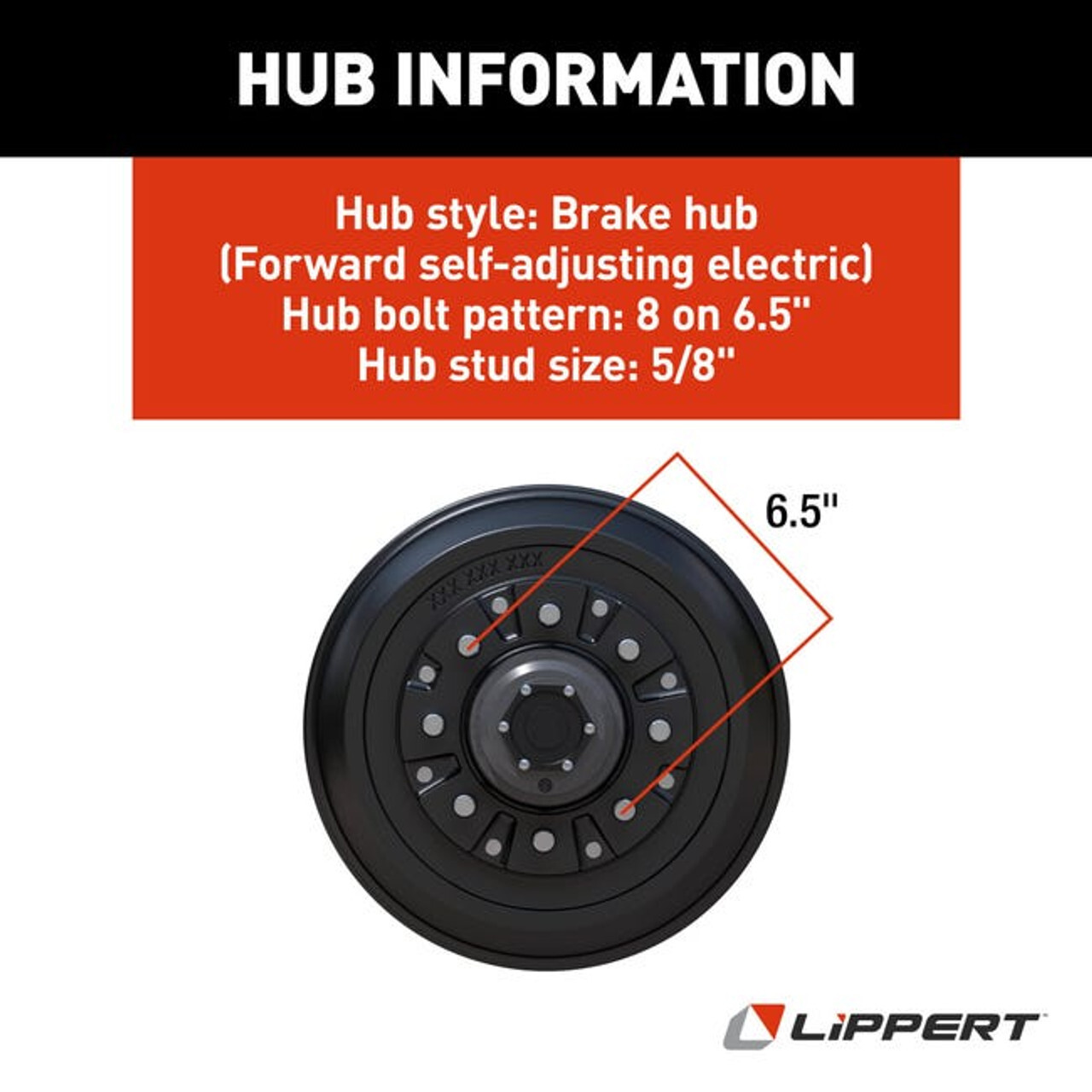 Lippert 10k Electric Brake Trailer Axle: 8 on 6.5" with Springs ...