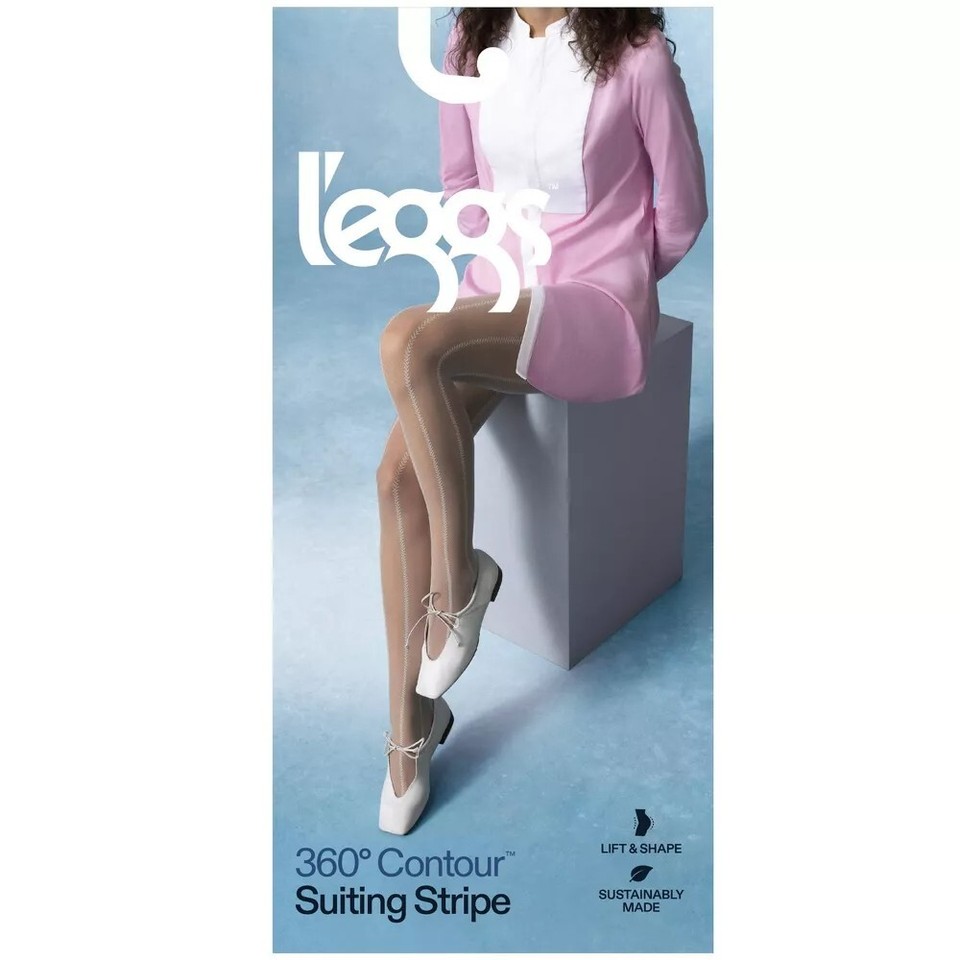 NEW Leggs Womens 360 Contour Suiting Stripe Tights Stockings Lines ...